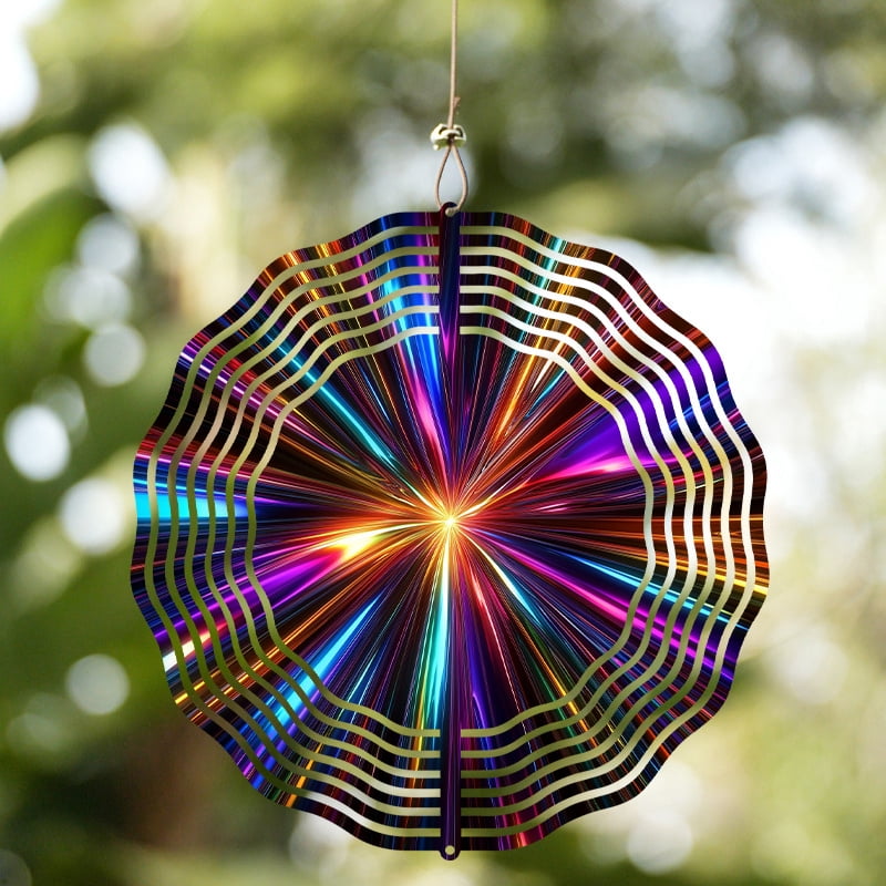 HELLOYOUNG 10in 3D Mandala Wind Spinner Double-Sided Metal Windmill for ...