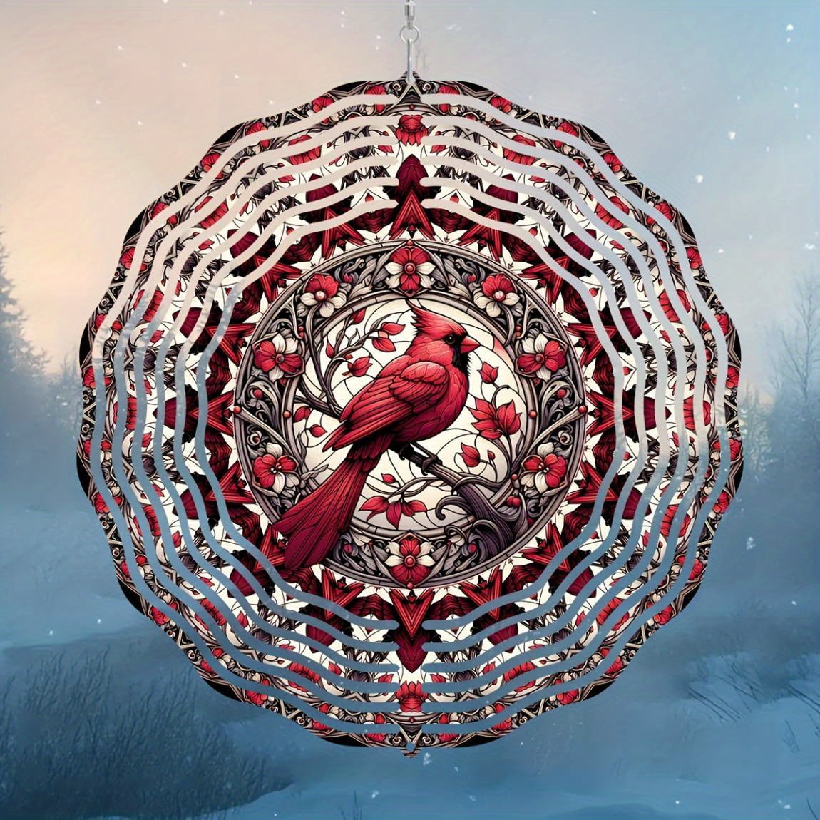 HELLOYOUNG 10inch Cardinal Wind Spinner Hanging Kinetic Garden Decor ...
