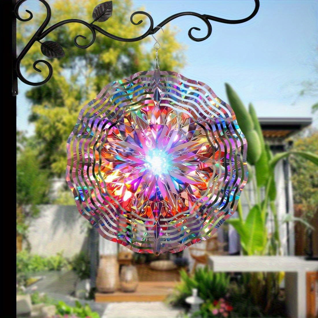 HELLOYOUNG 10 Inch Multi-Color Metal 3D Square Wind Spinner - Walmart.com