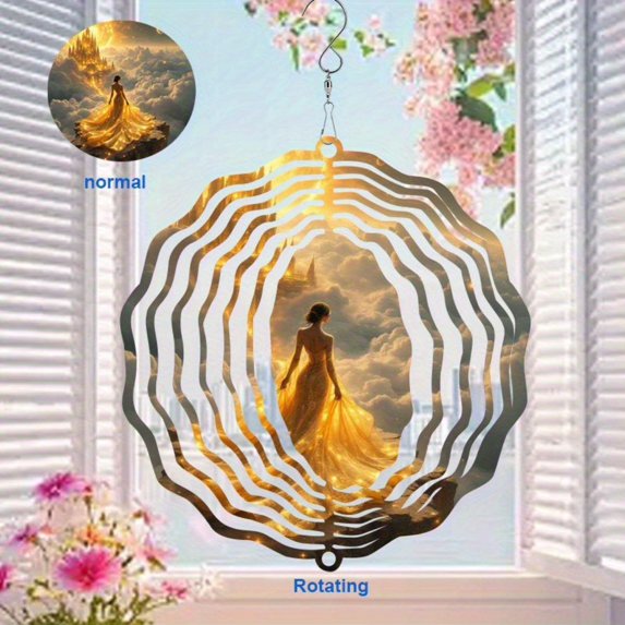 HELLOYOUNG 10inch Golden Castle Wind Chime - Boho Style Metal ...