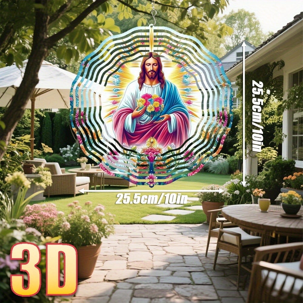 HELLOYOUNG 10inch Jesus Christ Religious Garden Rotating Spinner with ...