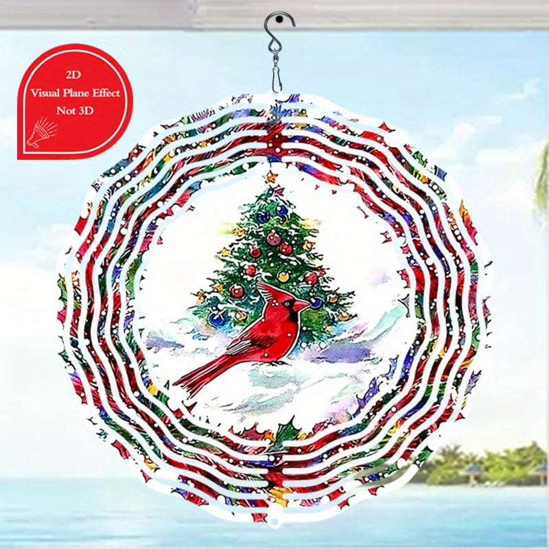 HELLOYOUNG 10inch Mandala Wind Spinner - 3D Kinetic Hanging Red ...