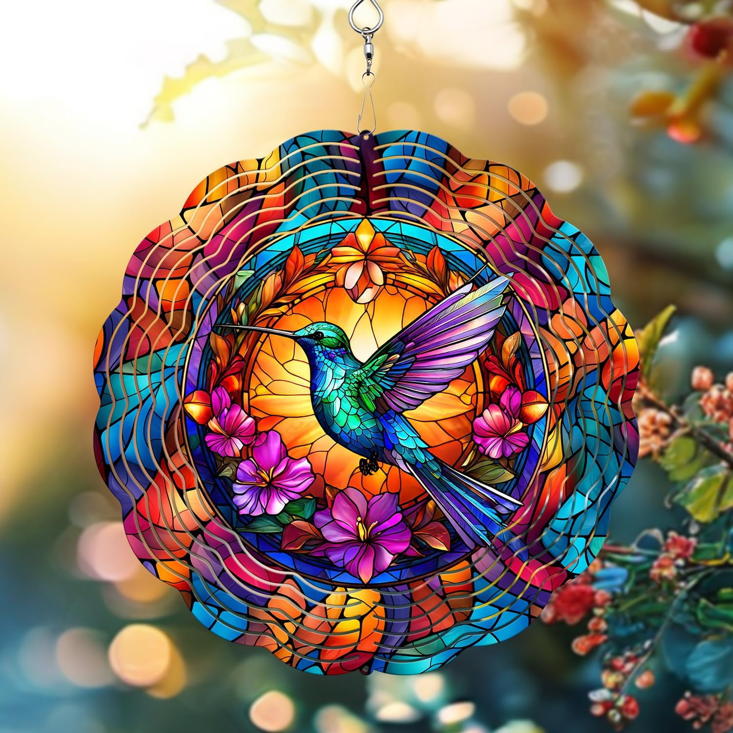HELLOYOUNG 10inch Mandala Wind Spinner Kinetic Colorful Gradient ...