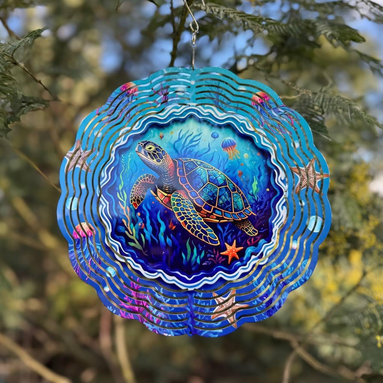 HELLOYOUNG 10inch Mandala Wind Spinner Kinetic Colorful Gradient ...