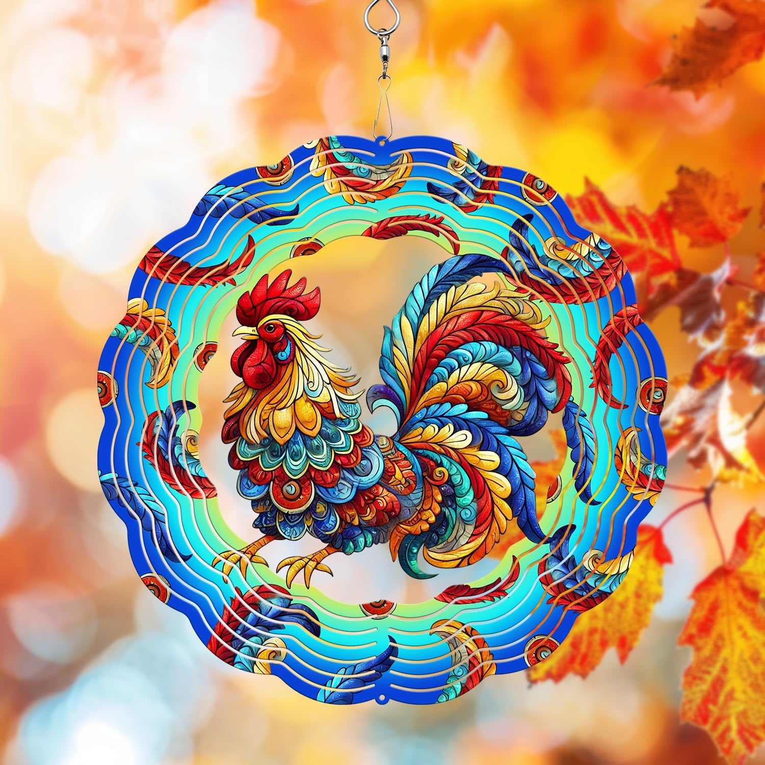 HELLOYOUNG 10inch Mandala Wind Spinner Kinetic Colorful Gradient ...