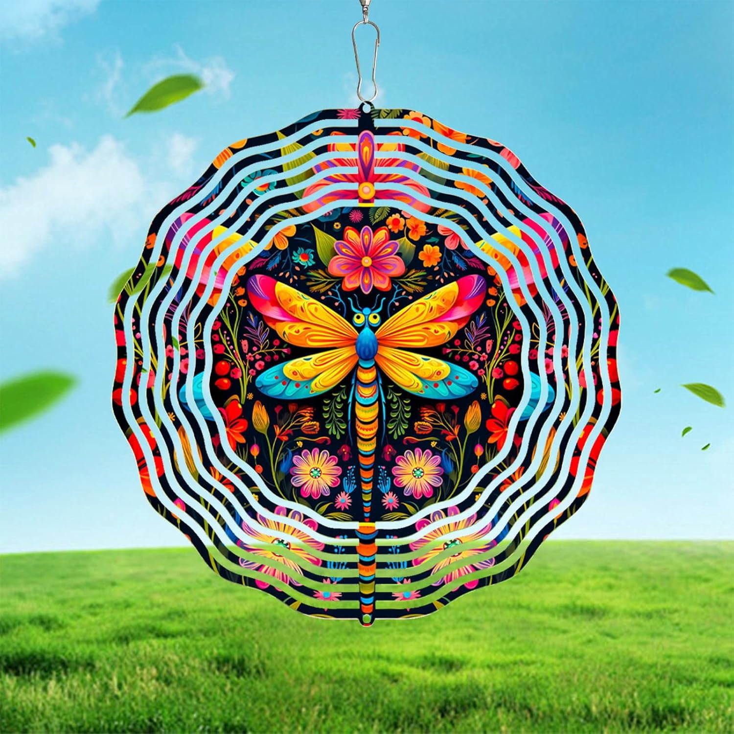 HELLOYOUNG 10inch Mandala Wind Spinner Vibrant Colors Red Cardinal Wind ...