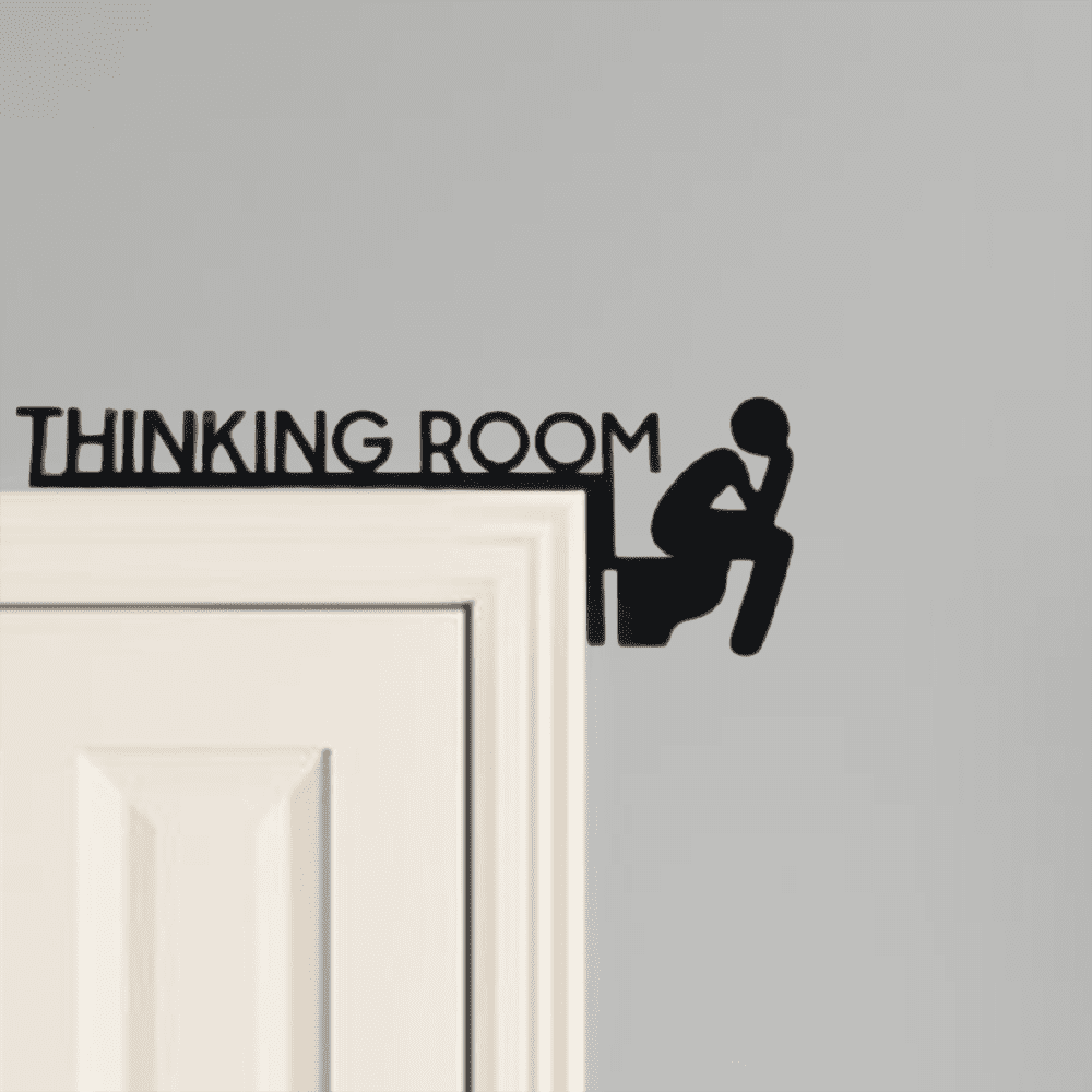 HELLOYOUNG 11.8 Inch 1pc Modern Metal Toilet Door Sign Thinking Room ...