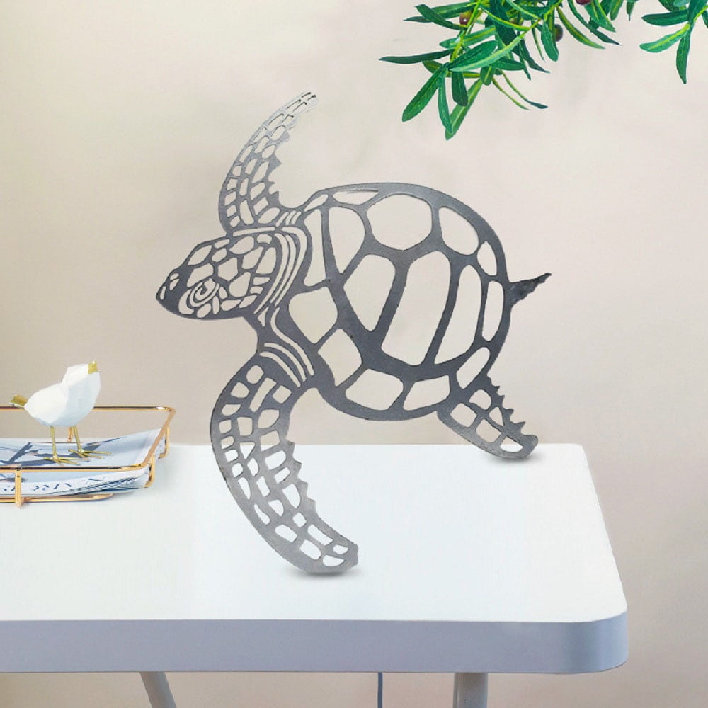 HELLOYOUNG 11.81 - Inch Baby Silver Iron Sea Turtle Centerpieces Wall ...