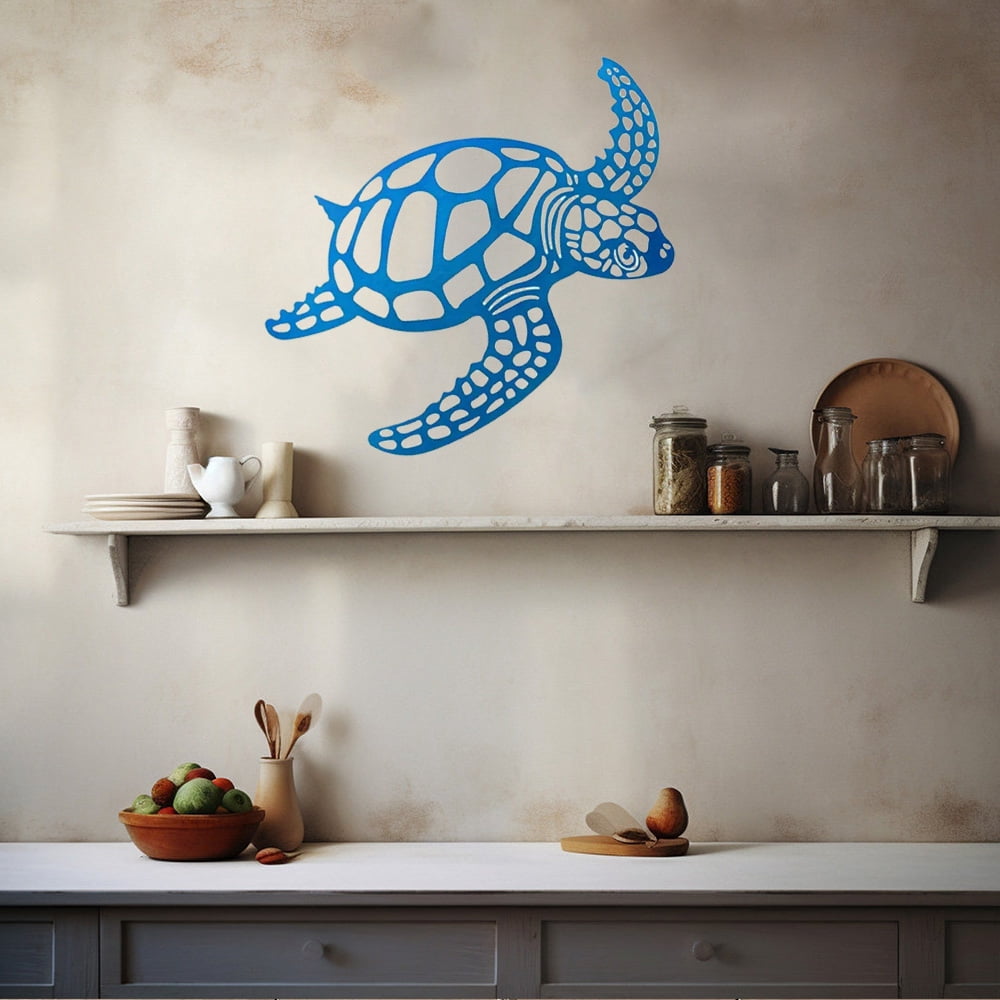 HELLOYOUNG 11.81 - Inch Modern Simple Indigo Iron Painting Sea Turtle ...