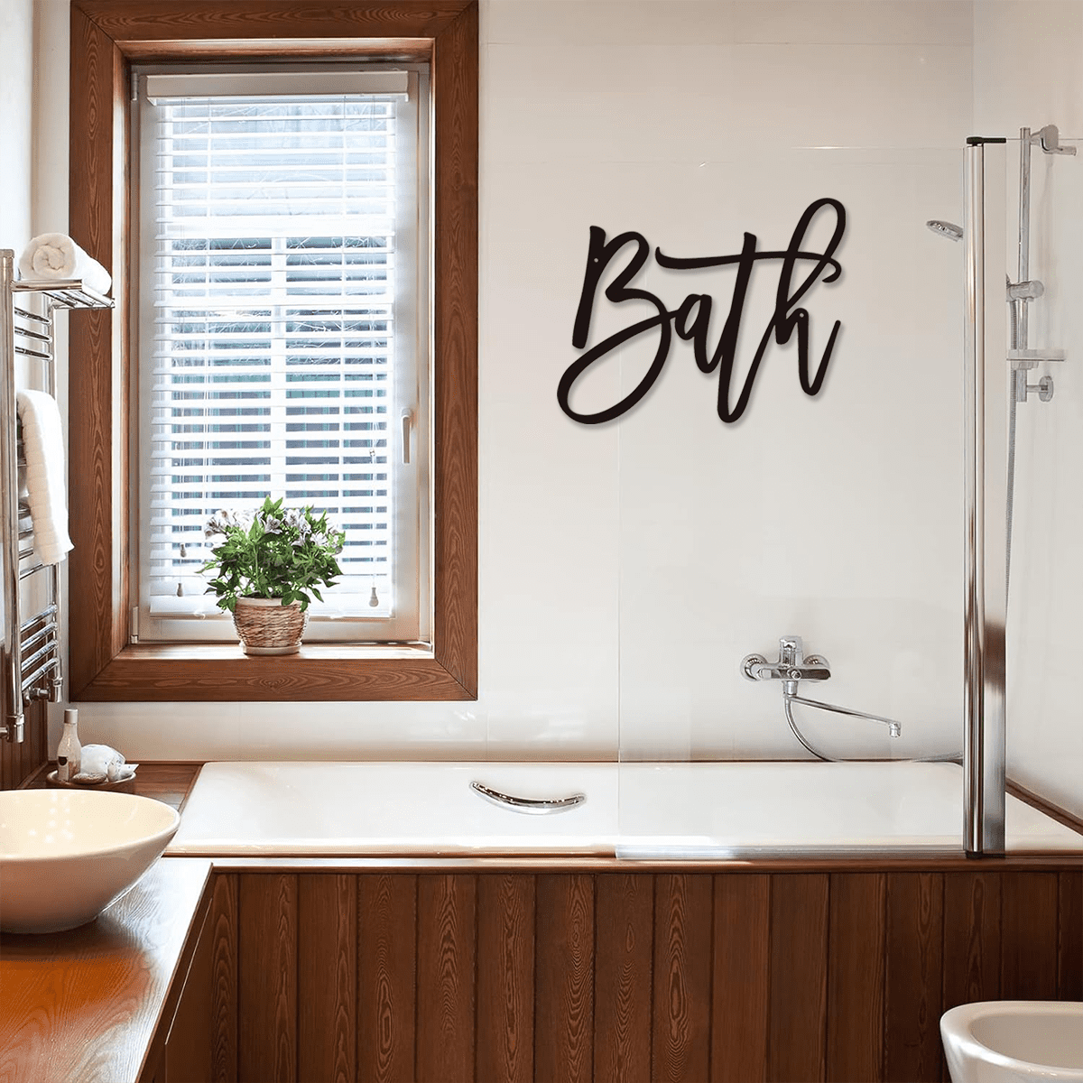 HELLOYOUNG 11.82 - Inch Versatile Iron Bath Sign – Metal Wall Hanging ...