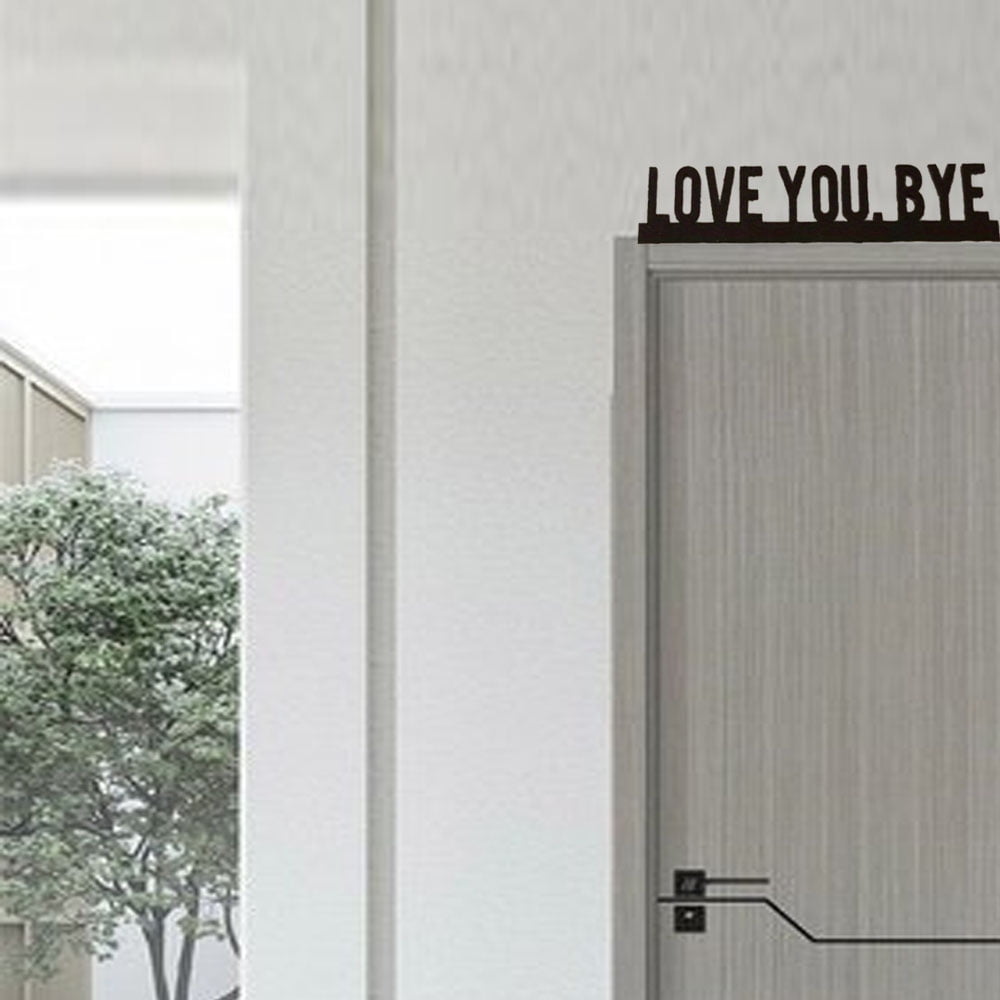 HELLOYOUNG 12.8 Inch Modern Simple Black Iron Wall Sign "LOVE YOU BYE ...