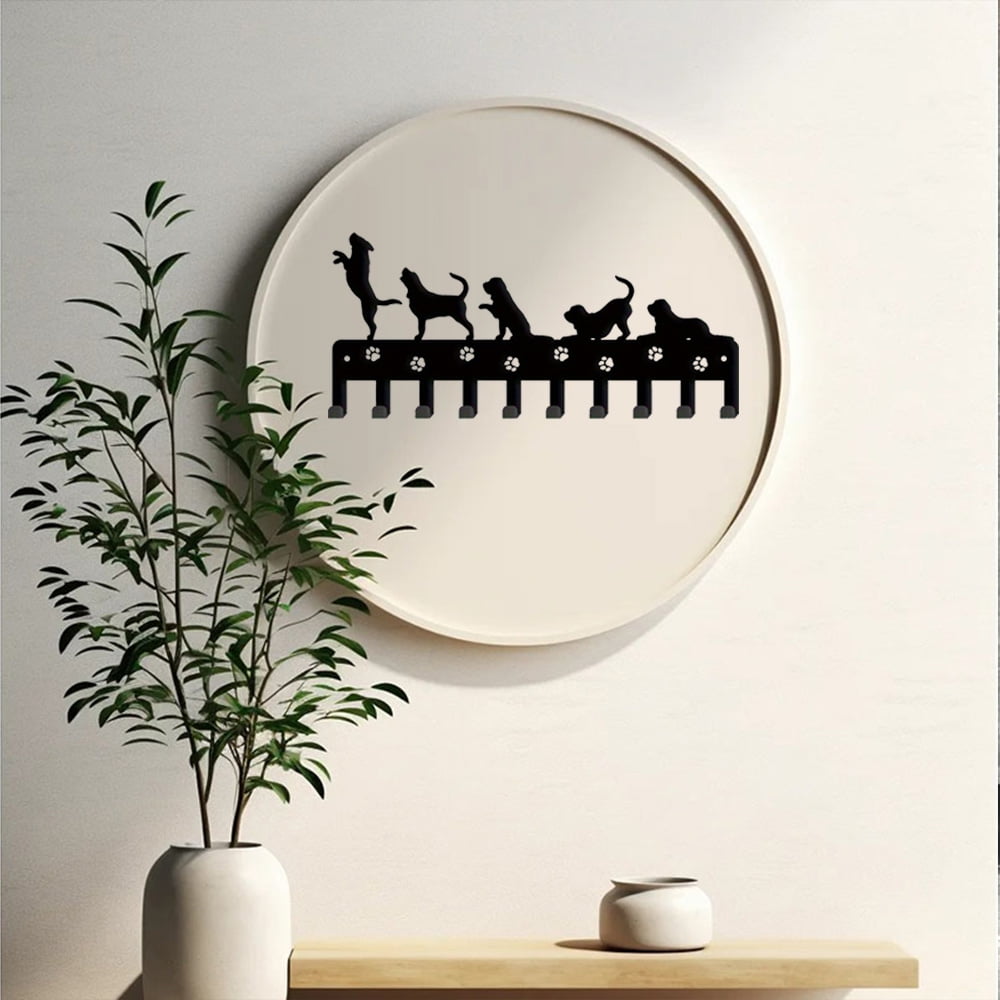 HELLOYOUNG 12.9 Inch Puppies in Various Shapes Iron Painting Wall Hooks ...