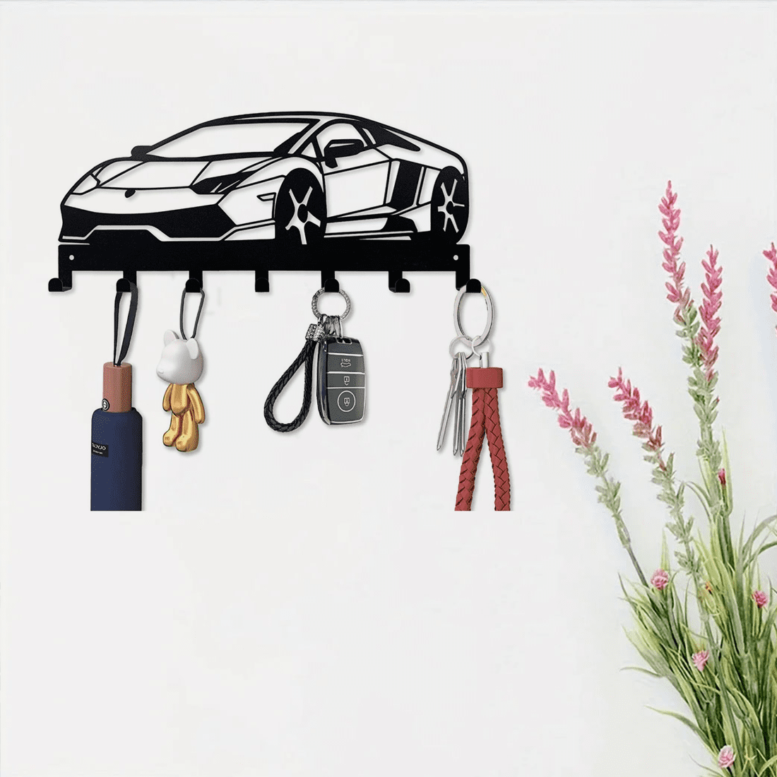HELLOYOUNG 12 inch race car hanging Metal hook Decoration Wall Decals ...