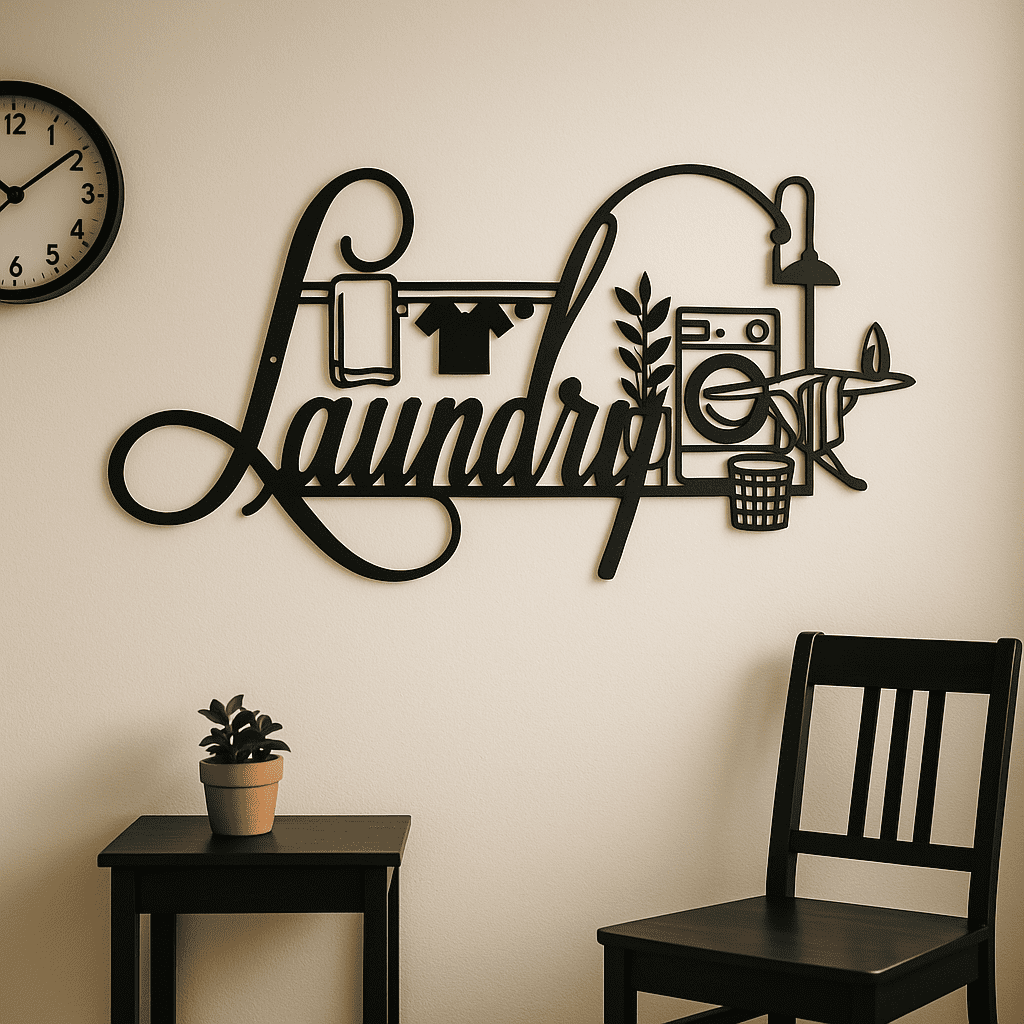 HELLOYOUNG 15 Inch Charming Rustic Farmhouse Laundry Room Sign with ...