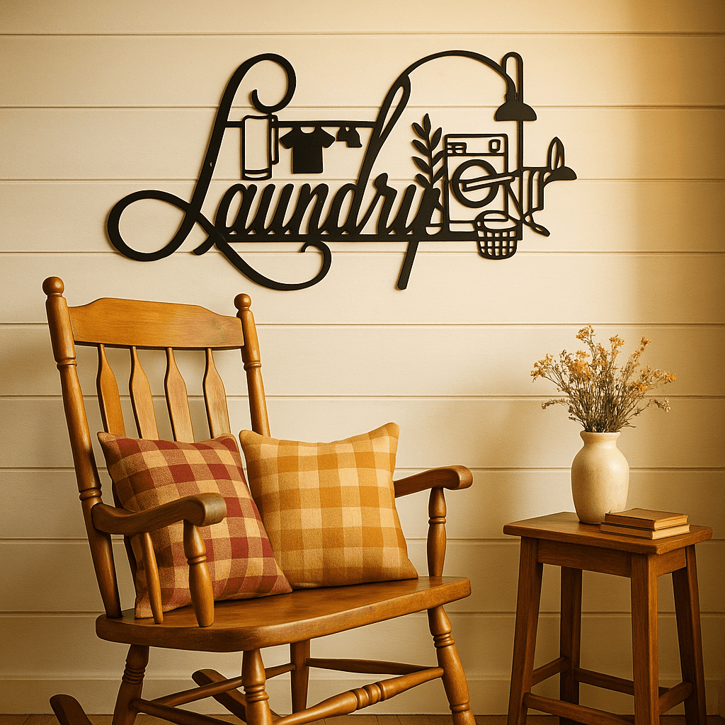 HELLOYOUNG 15x9 Inch Charming Laundry Room Metal Banners Rustic ...
