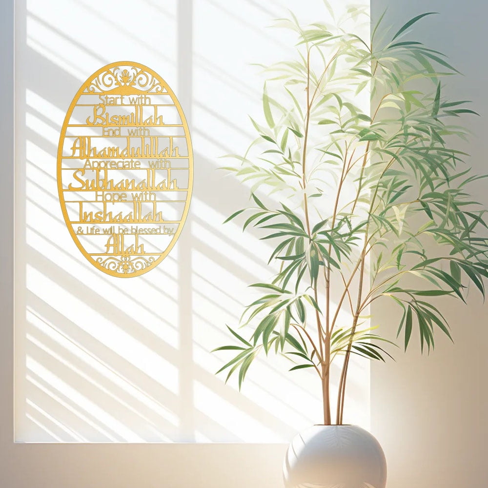 HELLOYOUNG 19.29 inch golden iron hook Metal Wall decoration Storage ...