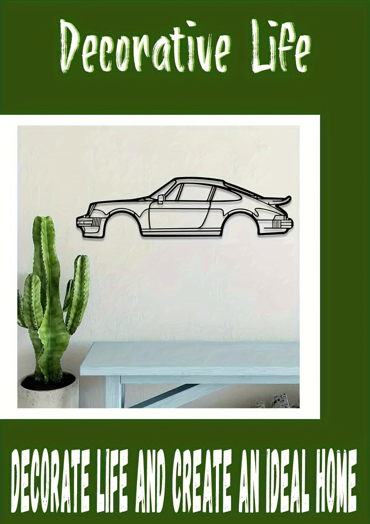 HELLOYOUNG 19.69 - Inch Black Metal Line Sports Car – Iron Painting ...