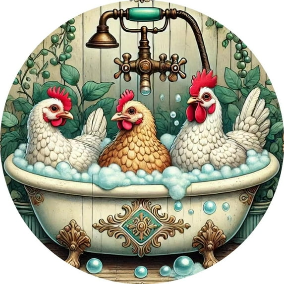 HELLOYOUNG 1PC 2D Flat Humorous Chicken Metal Iron Pot Sign, Suitable ...