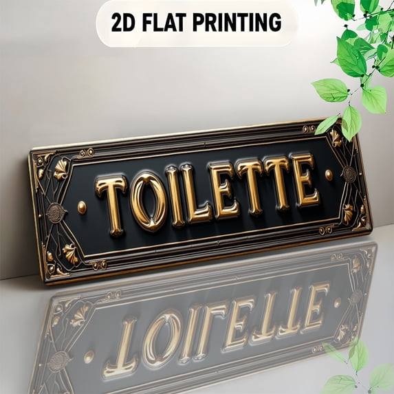 HELLOYOUNG 2D Aluminum Wall Sign Gold Letter Floral Black Background ...