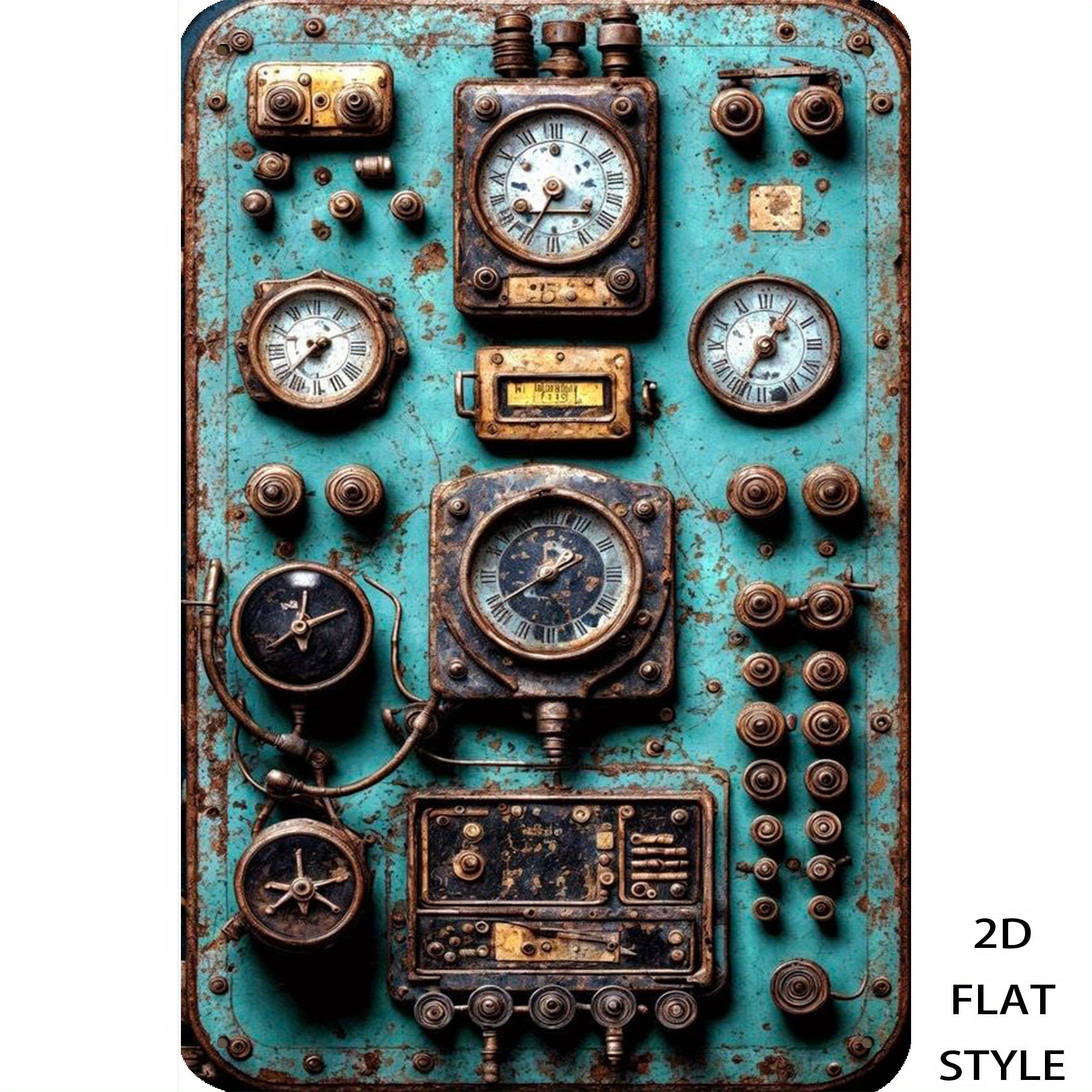 HELLOYOUNG 2D Metal Wall Art 8x12 Inch Vintage Industrial Decor, Rustic ...