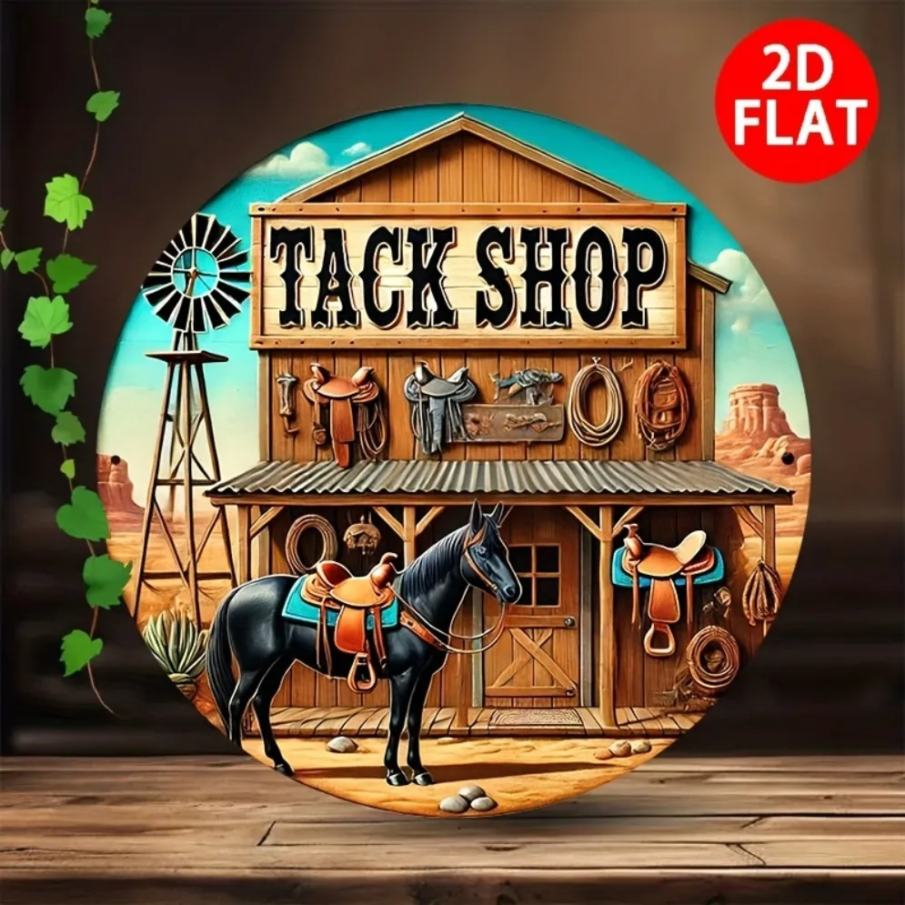 HELLOYOUNG 2D "Western Tack Shop" Iron Wall Sign – Horse & Saddle ...
