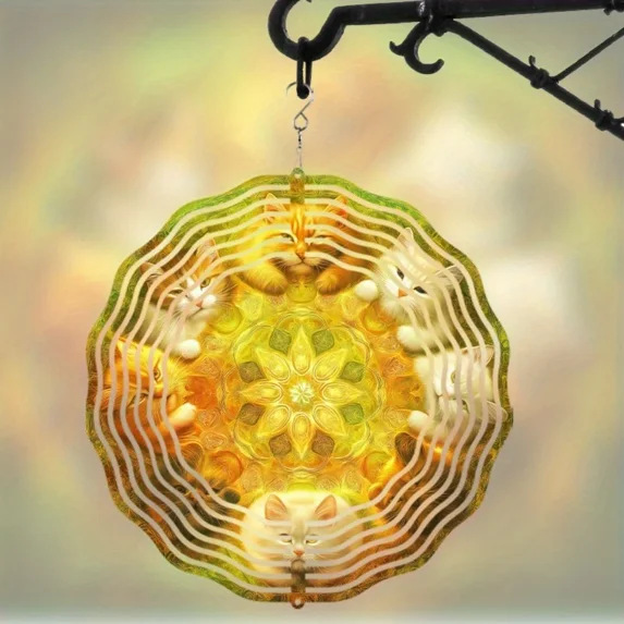 HELLOYOUNG 360 Degree Wind Spinners for Outdoor, 10 Inch Rotating Wind ...