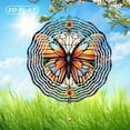 HELLOYOUNG Bohemian Metal Butterfly Wind chimes, 10" 2D Flat Wall Decor ...