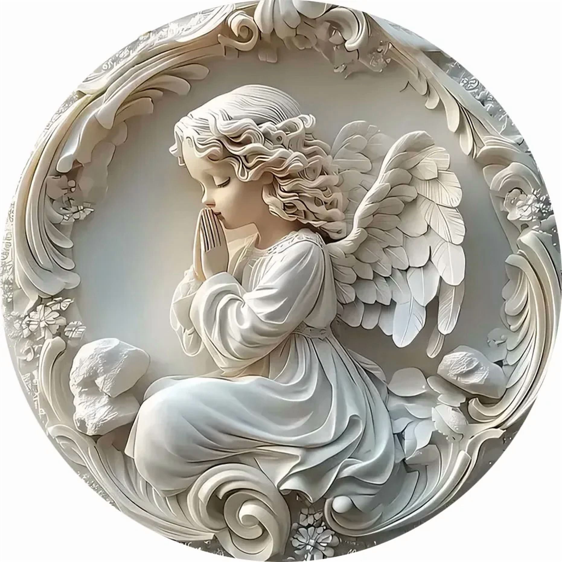 HELLOYOUNG Christmas Angel Metal Wall Decor 2D Painting Printed on ...