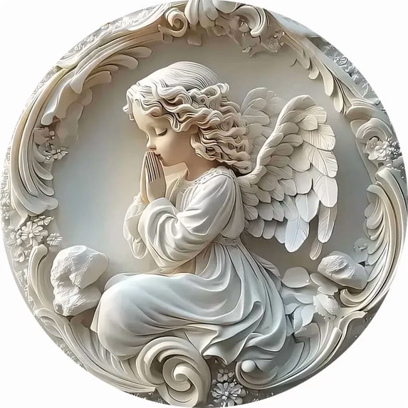 HELLOYOUNG Christmas Angel Metal Wall Decor 2D Painting Printed on ...