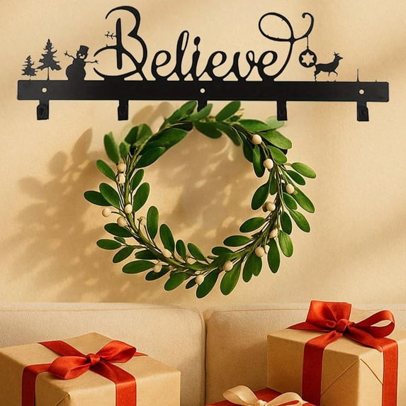 HELLOYOUNG Christmas Stocking Wall Rack with Hangers Holder Stand Metal ...
