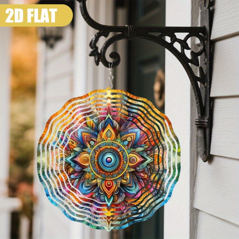 HELLOYOUNG Colorful 10 Mandala Spinner 360° Wind Twister, Dual-Sided ...