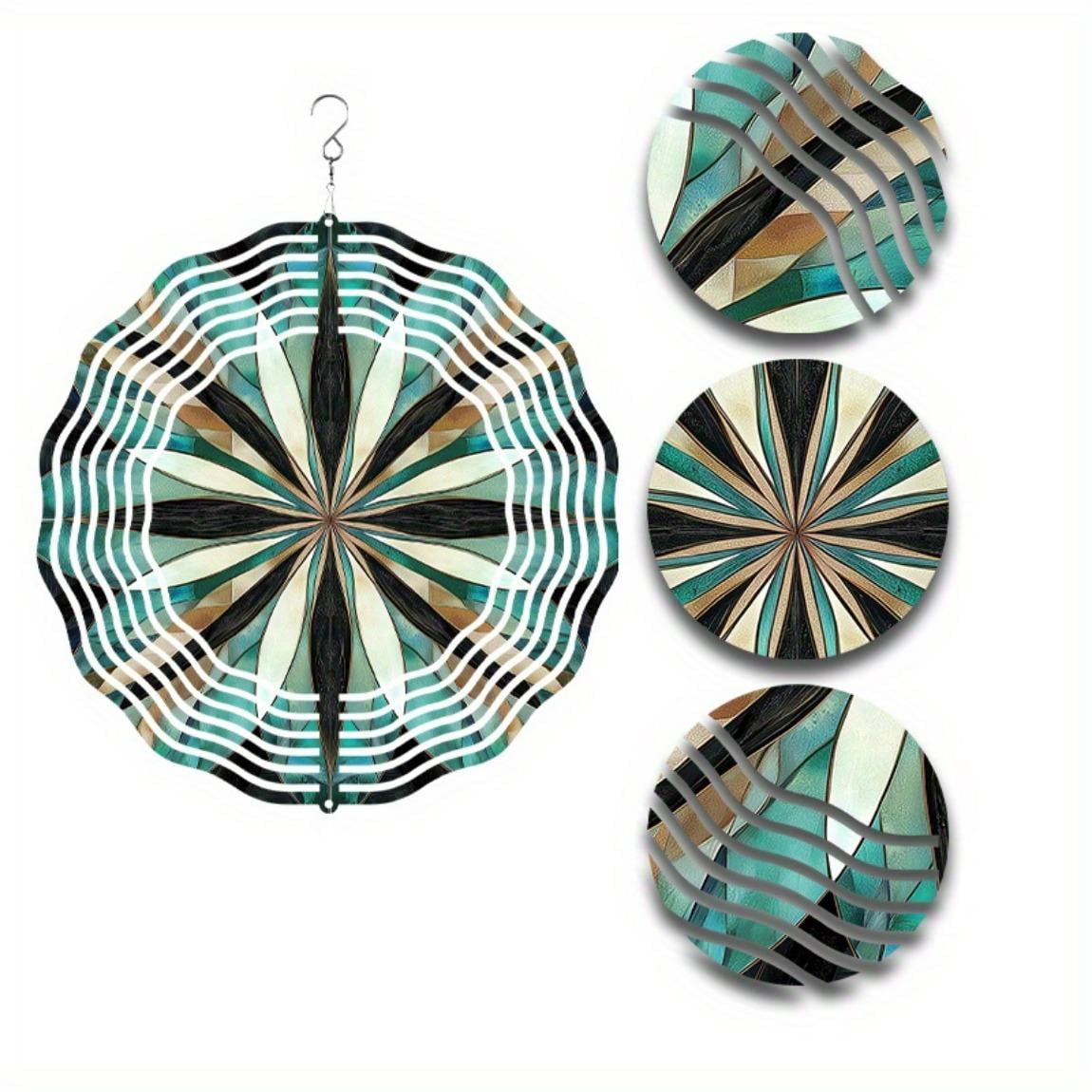 HELLOYOUNG Colorful Metal Wind Spinner Outdoor Hanging Decor for Garden ...