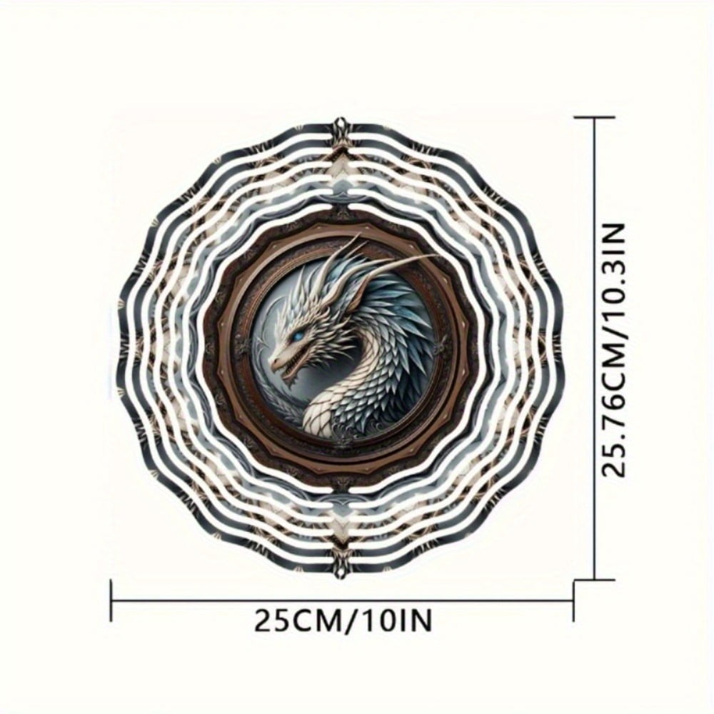 HELLOYOUNG Dragon Wind Spinner - Metal Art Garden Decor with 360 ...
