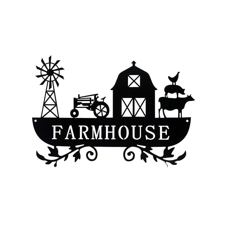 HELLOYOUNG Farmhouse Metal Home Decor Rustic Farm Sign Windmill Barn ...