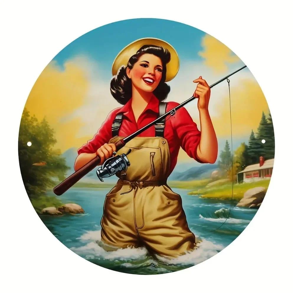 HELLOYOUNG Fly Fishing Aluminum Sign - Perfect For Home, Bar, Cafe ...