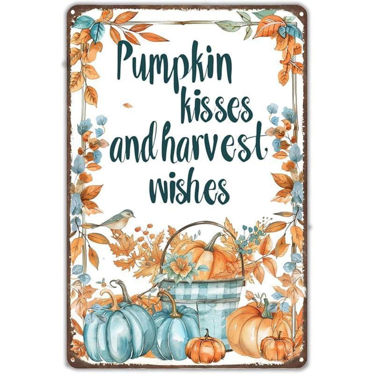HELLOYOUNG Fresh Brewed Pumpkin Spice Latte Metal Sign Home Kitchen ...