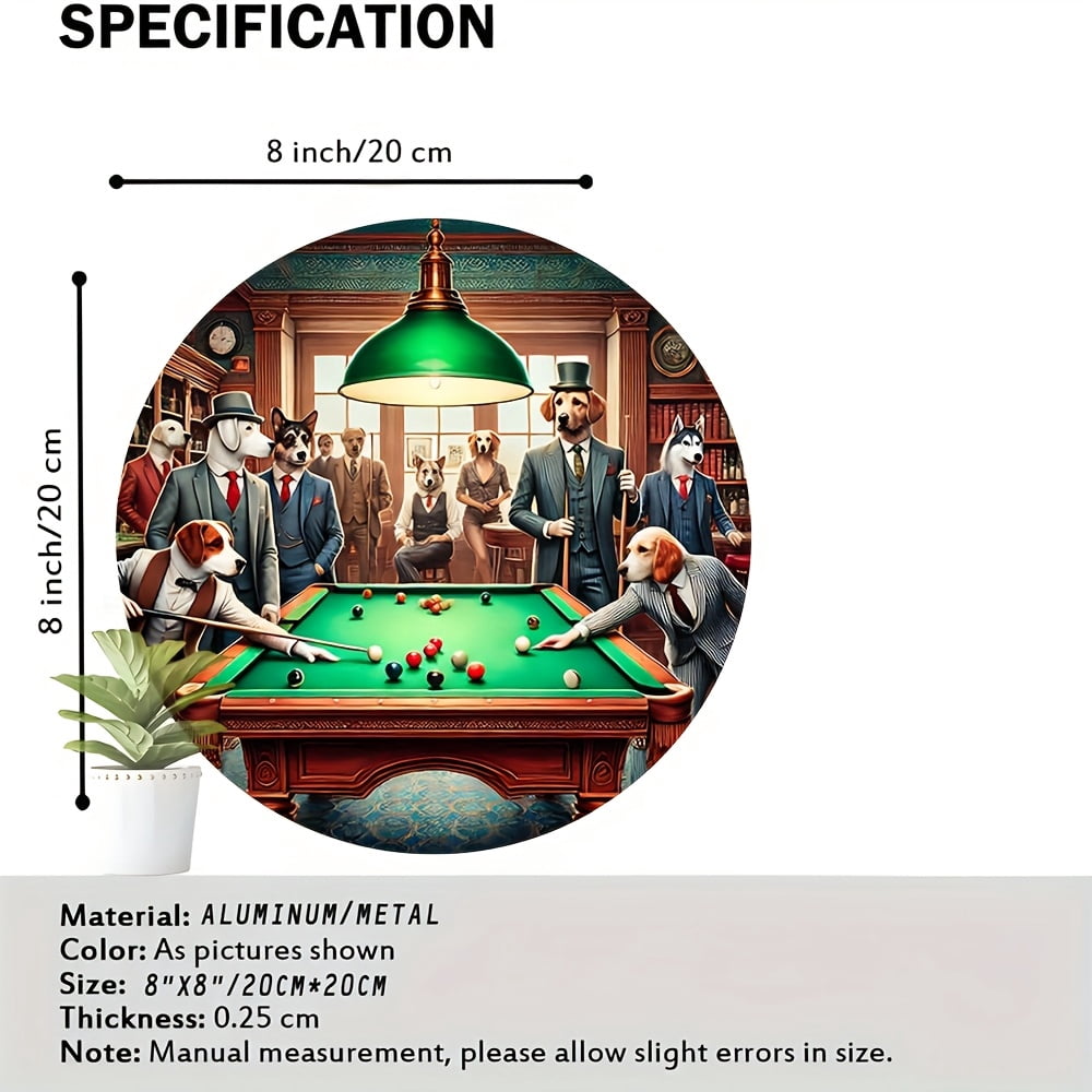 HELLOYOUNG Funny Dog Playing Poker Metal Sign, Men's Cave Decor 8x8 ...