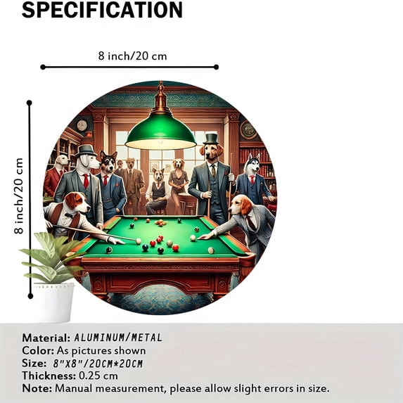 HELLOYOUNG Funny Dog Playing Poker Metal Sign, Men's Cave Decor 8x8 ...