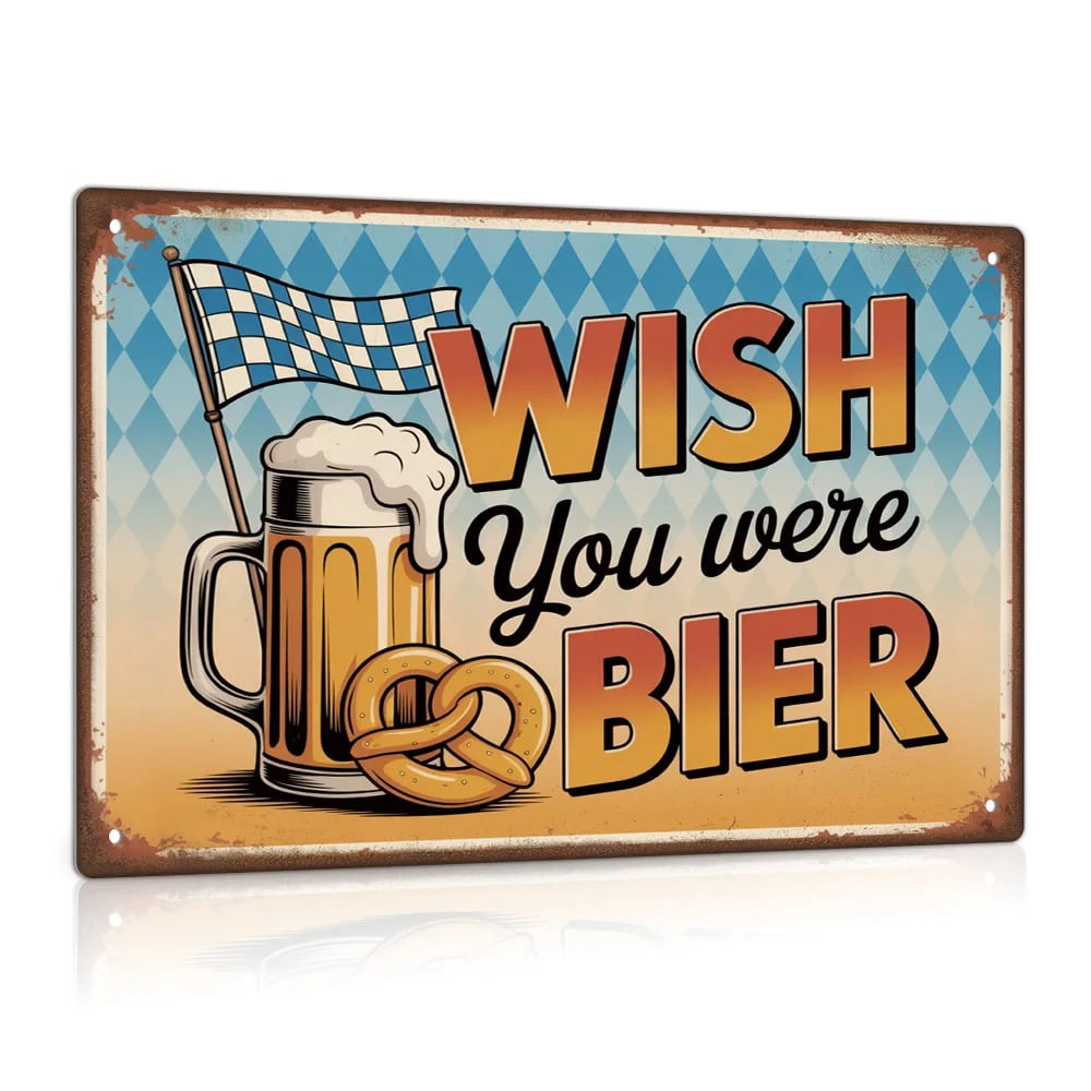 HELLOYOUNG German Vintage Metal Tin Sign, Oktoberfest Bier Bar Wall ...