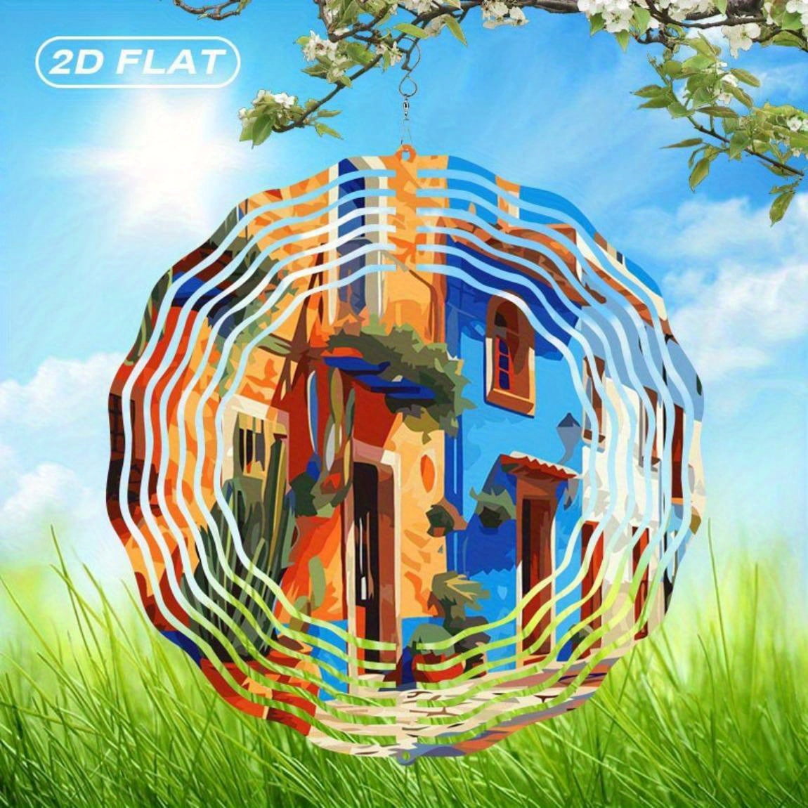 HELLOYOUNG Mediterranean Wind Spinner 10 Inch - 2D Metal Suncatcher ...