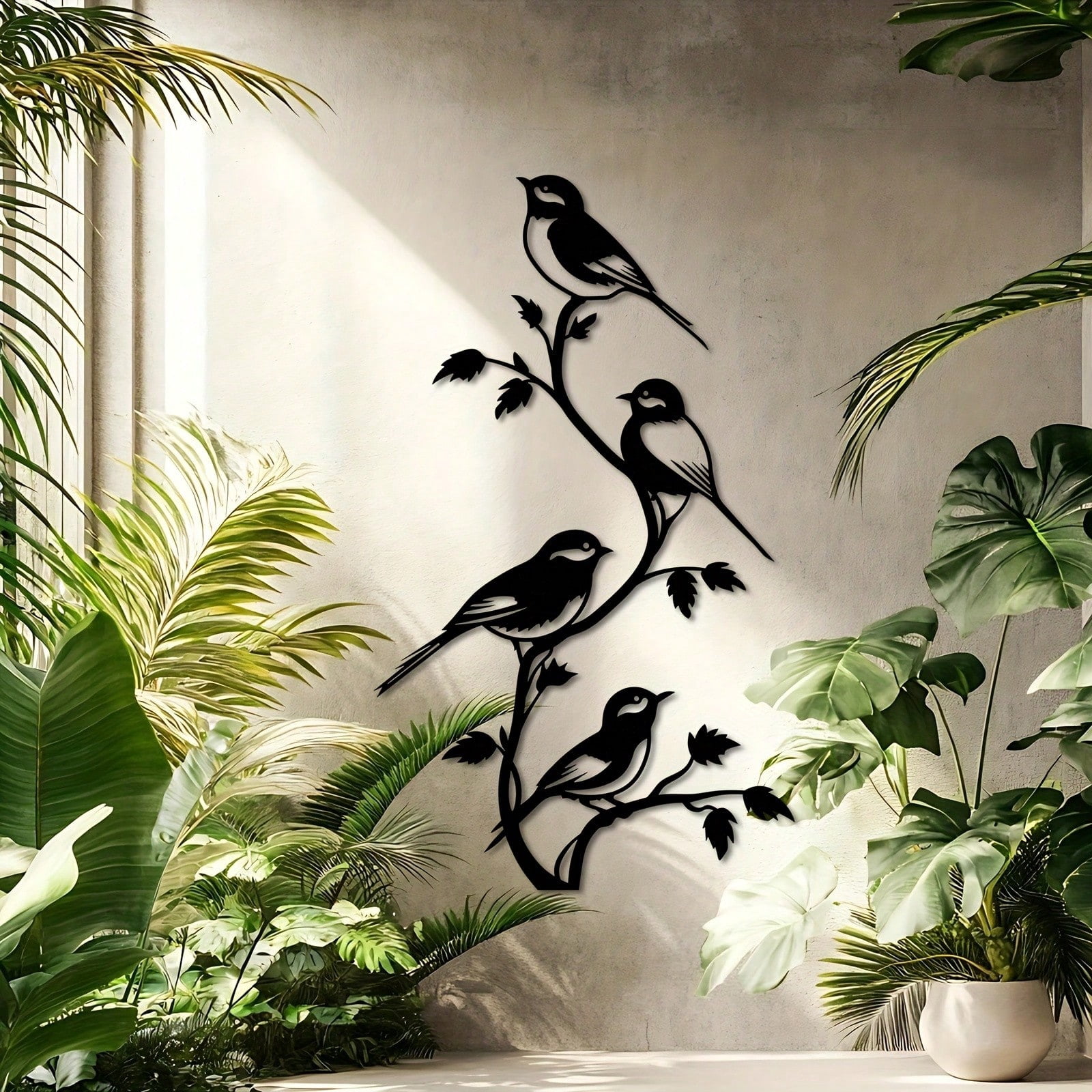 HELLOYOUNG Metal Bird Silhouette Wall Sculpture Retro Iron Art Wall ...