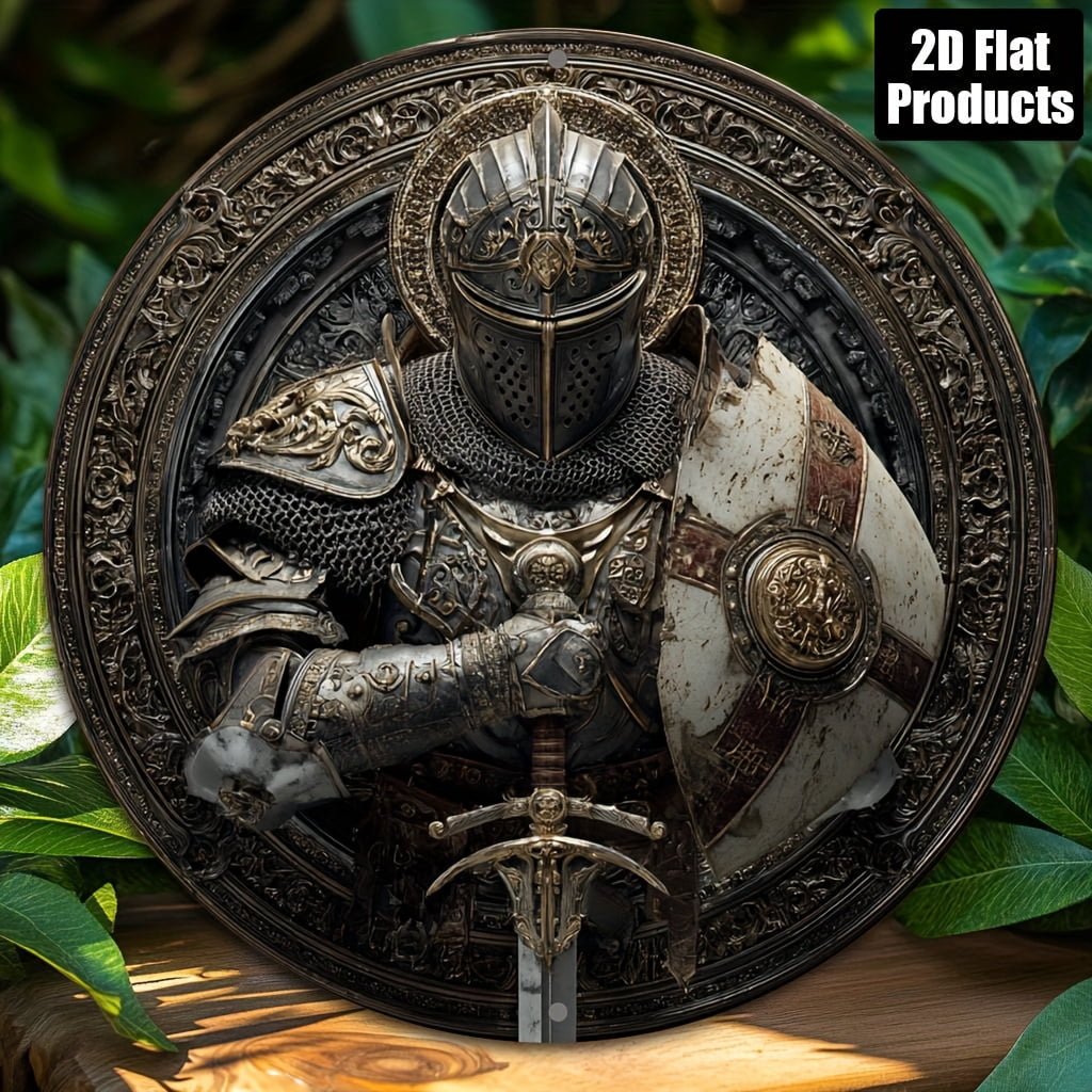 HELLOYOUNG Metal Sign Vintage Armor Warrior Wall Decor 8x8 Inch Retro ...