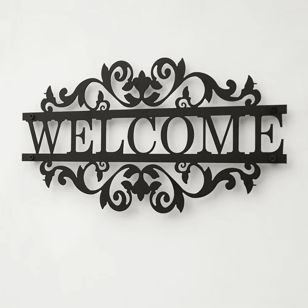HELLOYOUNG Metal Welcome Sign Wall Decor, Front Porch Sign with House ...