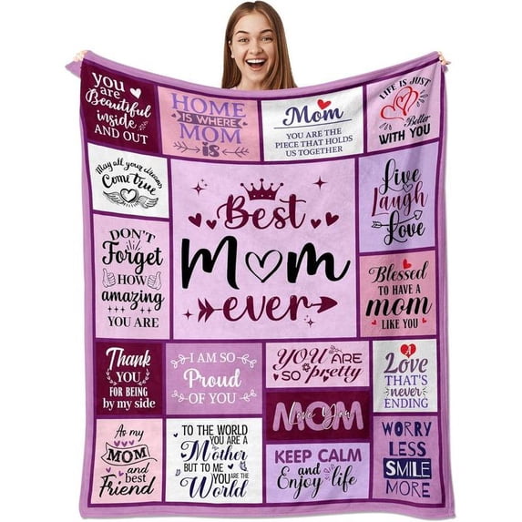 HELLOYOUNG Mom Gifts Blanket Super Soft Flannel Throw, Cozy Comfortable ...