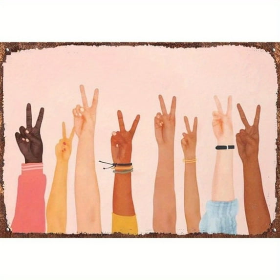 HELLOYOUNG Peace & Black Lives Matter" Retro Metal Tin Sign for Street ...