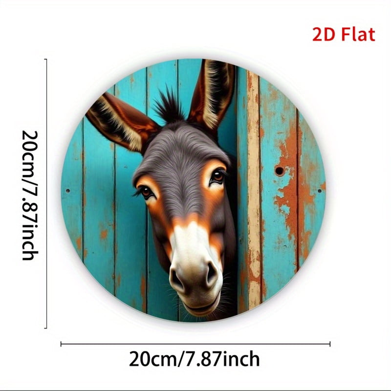 HELLOYOUNG Retro Donkey Metal Wall Art, Farmhouse Decor, 2D Flat Rustic ...