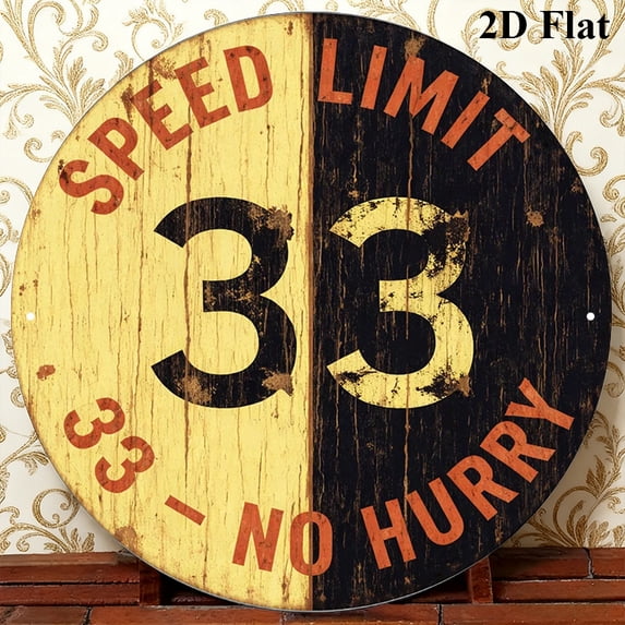 HELLOYOUNG Retro "Speed Limit" Tin Sign 8x8 Inch Round Metal Poster ...