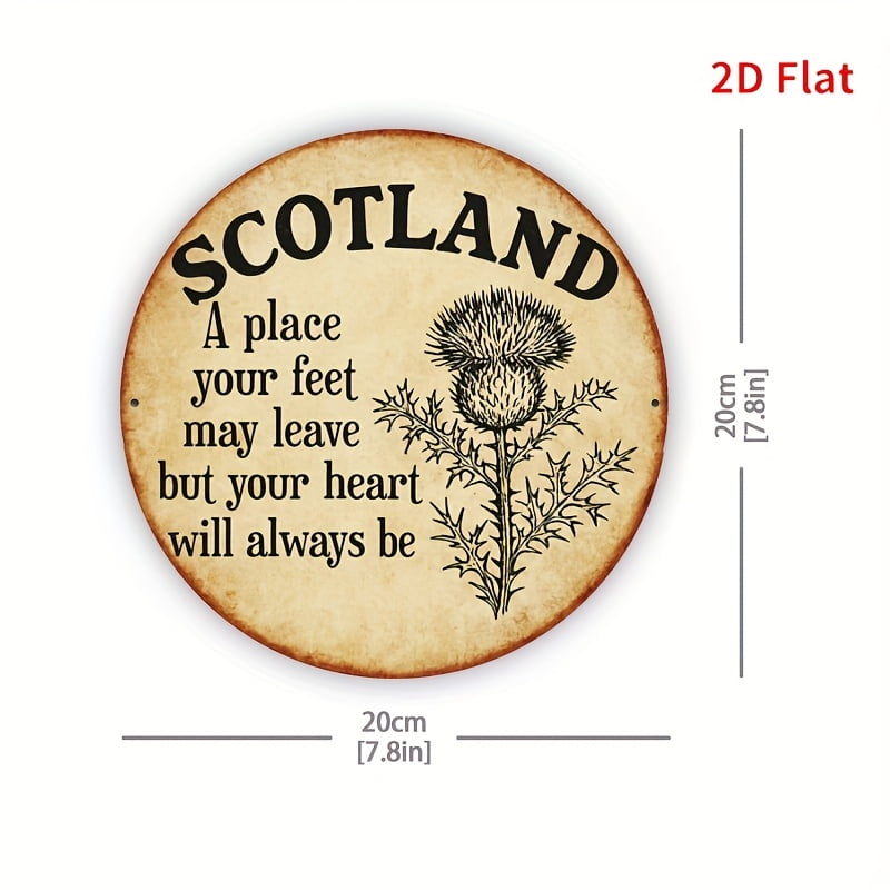 HELLOYOUNG Rustic Scottish Metal Wall Art Vintage Decor 8x8 Inch ...