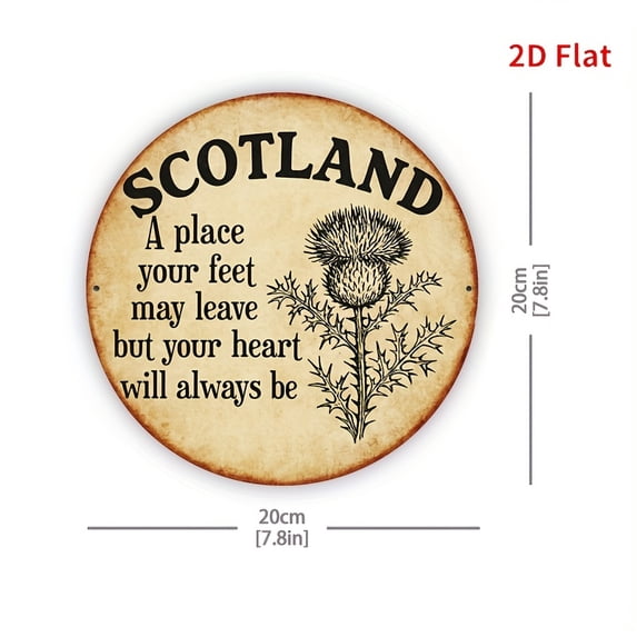 HELLOYOUNG Rustic Scottish Metal Wall Art Vintage Decor 8x8 Inch ...