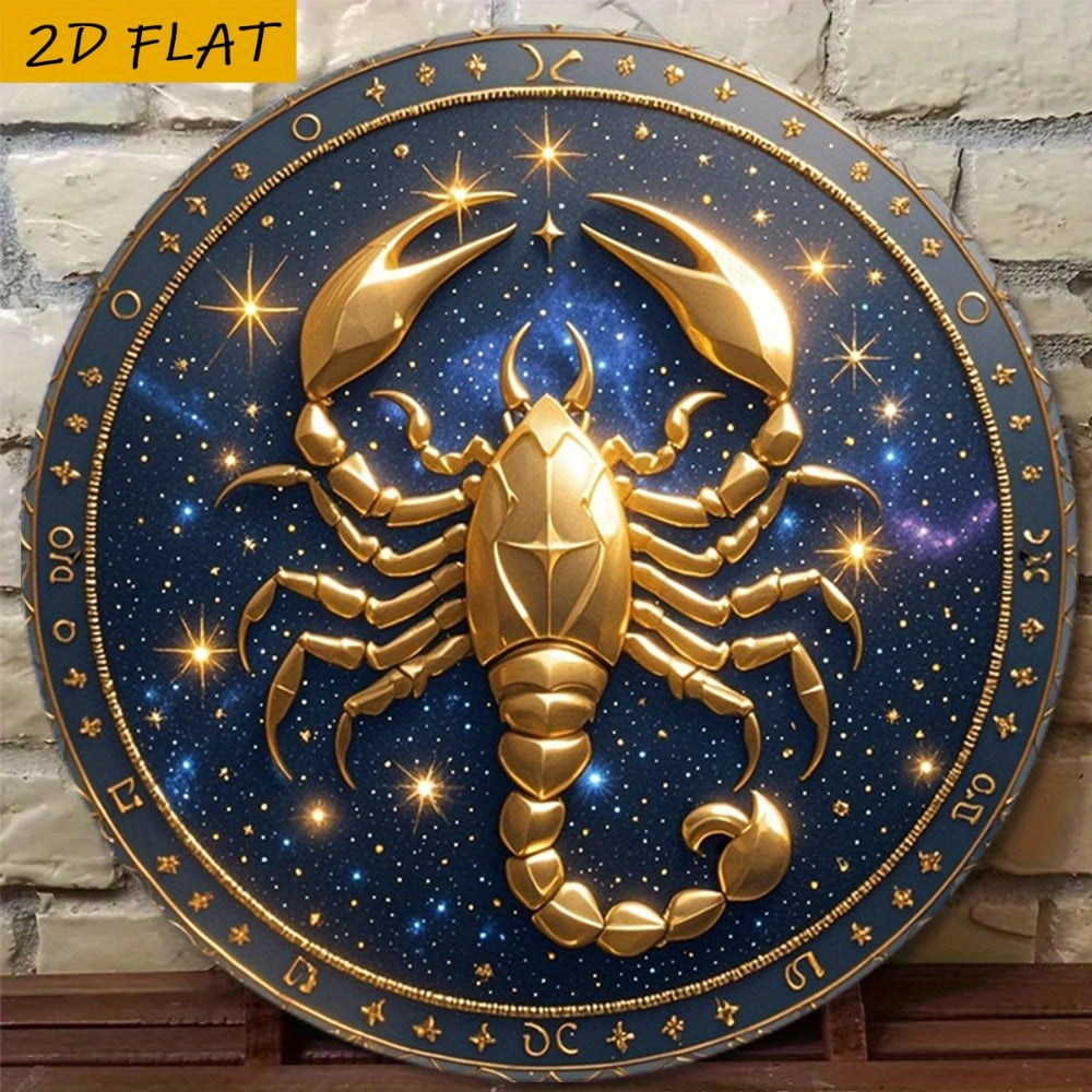 HELLOYOUNG Scorpio Metal Wall Art 8x8 Inch Aluminum Wall Decor with ...